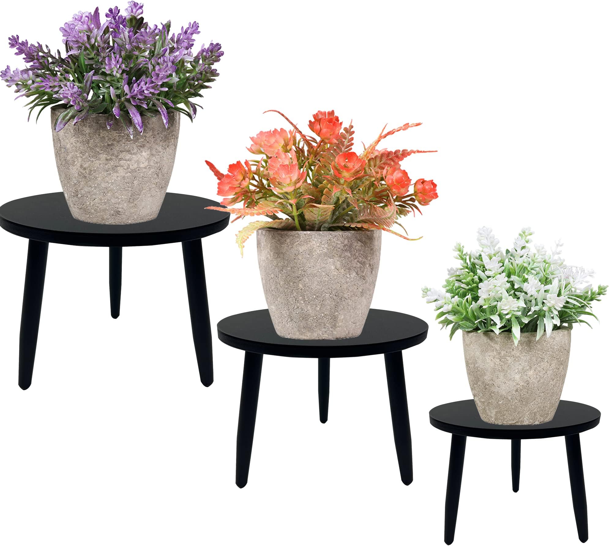 Amazon.com: Simple Trending 5 Pack Stackable Plant Stand Indoor Outdoor ...
