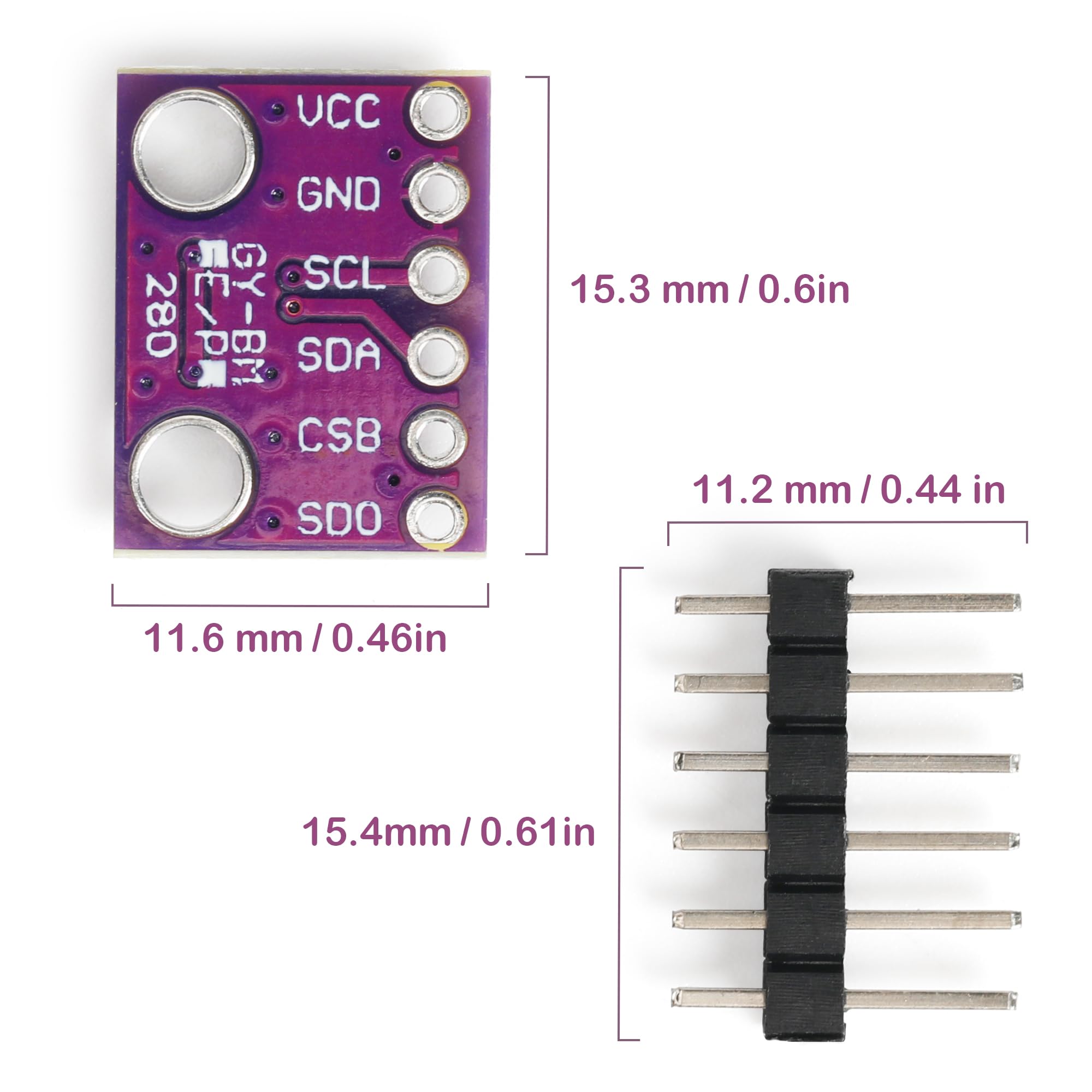 Snapklik.com : 2PCS BME280 33V Sensor Module Atmospheric Pressure Temperature Humidity Sensors ...