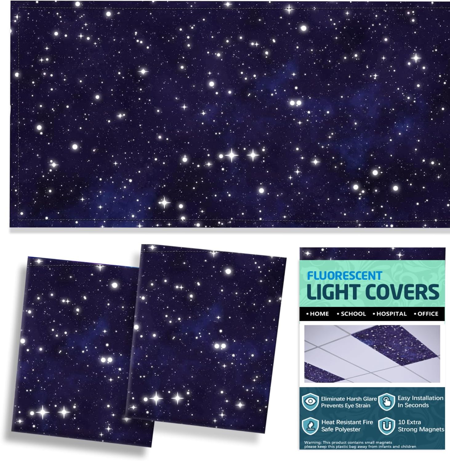 2 Pack Fluorescent Light Covers, 4x2 Feet Magnetic Light Covers for ...