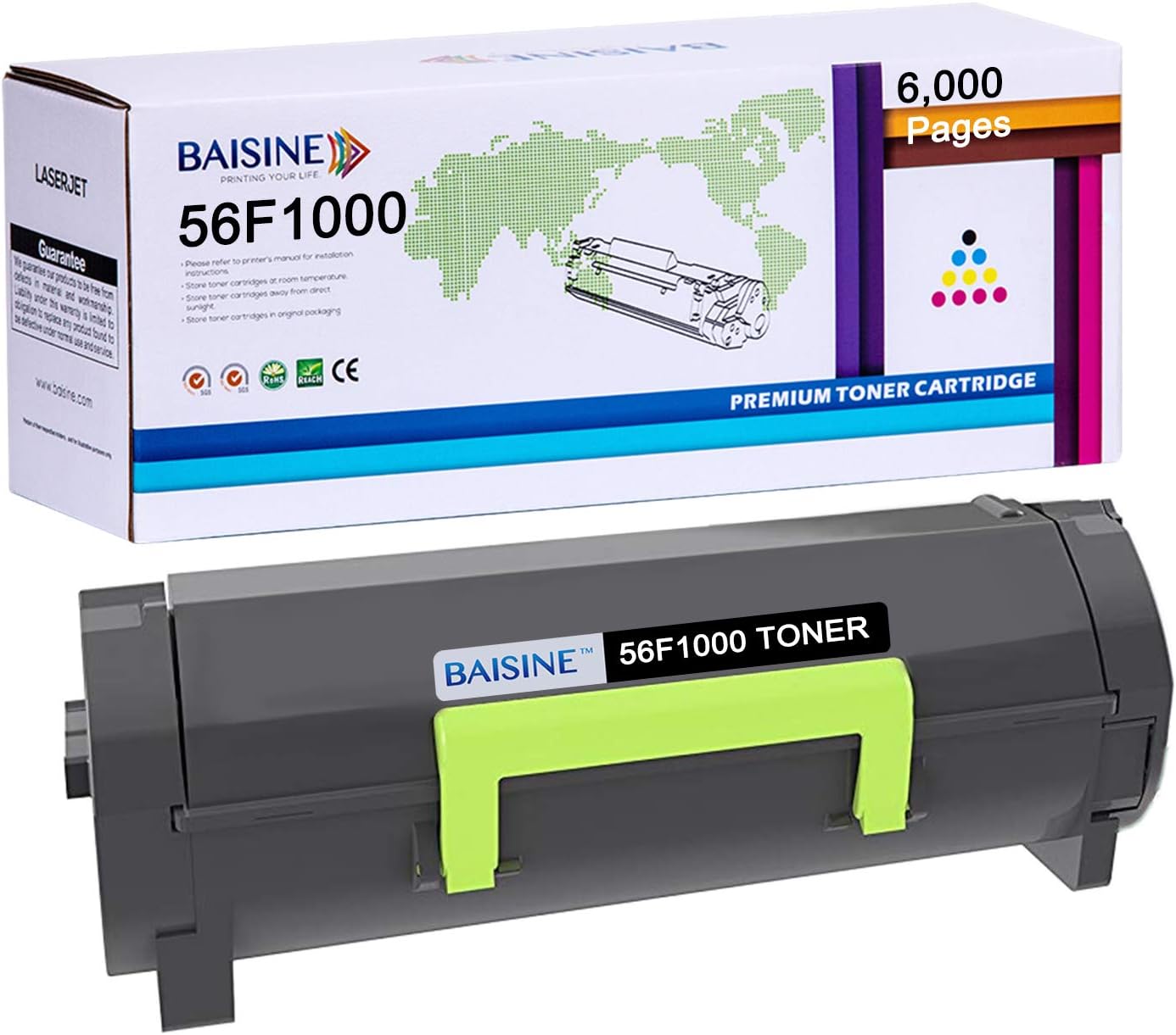 BAISINE 56F1000 - Cartucho de tóner Compatible con Lexmark MS321 MS421 ...