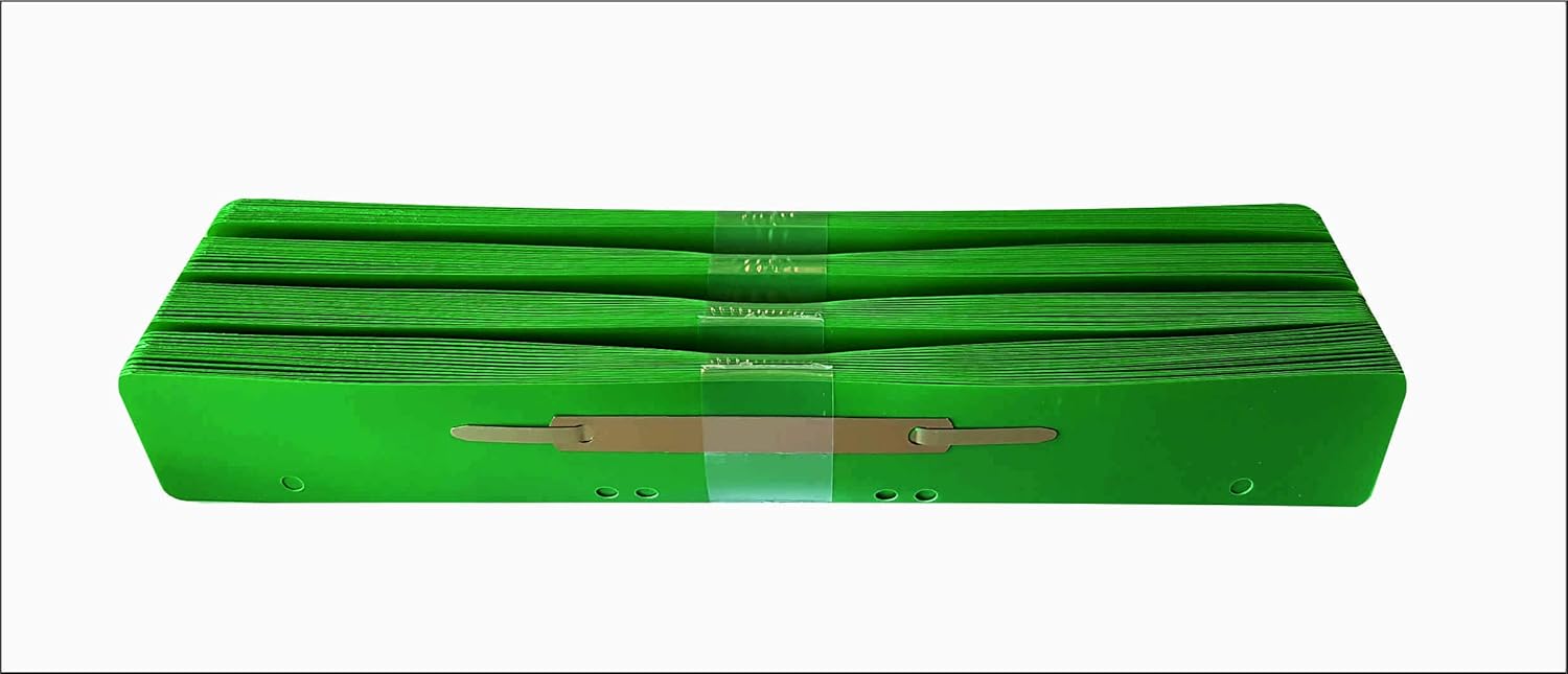 Amazon.com : PP Filing Strips with Metal Cover Strip A4 Green : Office ...