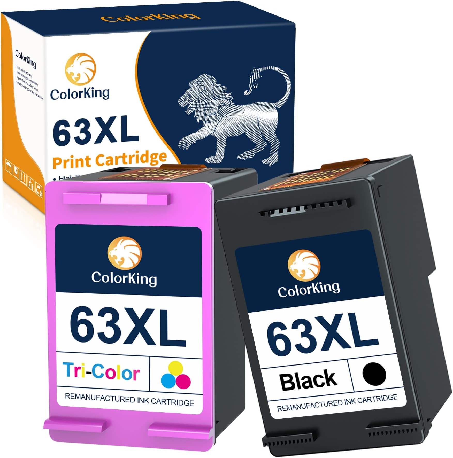 Amazon.com: ColorKing 63XL Ink Cartridges Black and Color Compatible ...