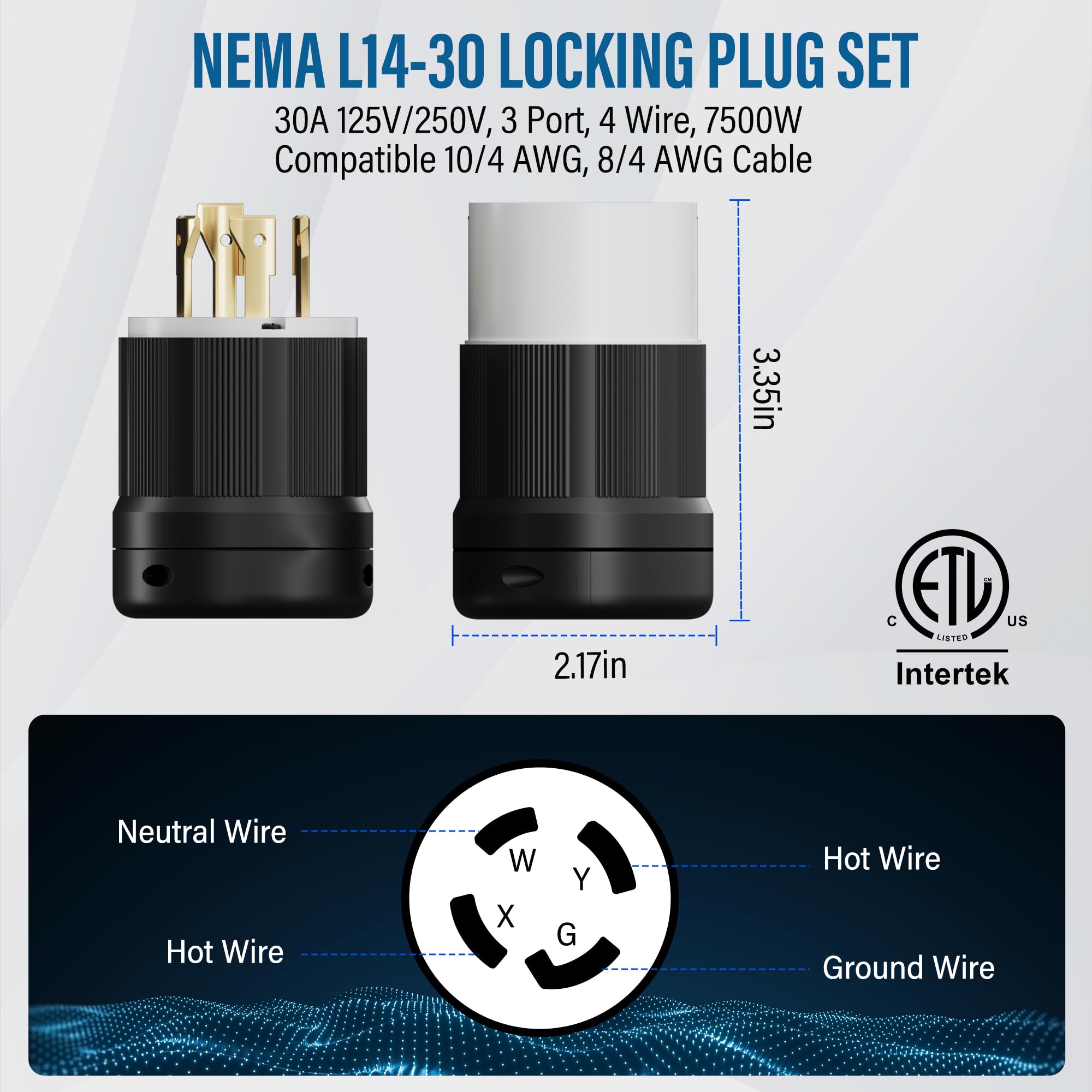 Snapklik.com : HiFind Locking Plug & Connector NEMA L14-30P & L14-30R ...