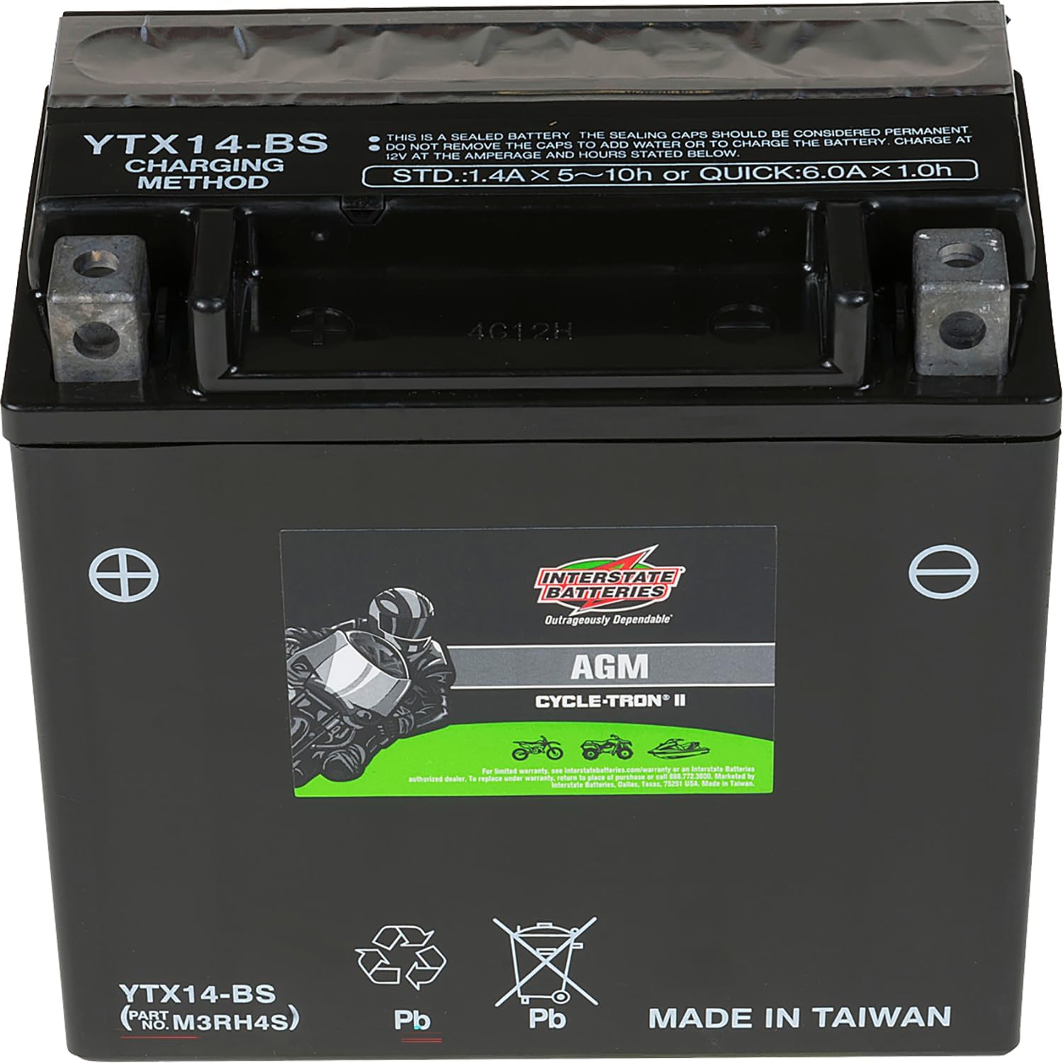Amazon.com: YTX14-BS Gel 12V 14AH 240CCA Battery for Honda ATV FourTrax ...