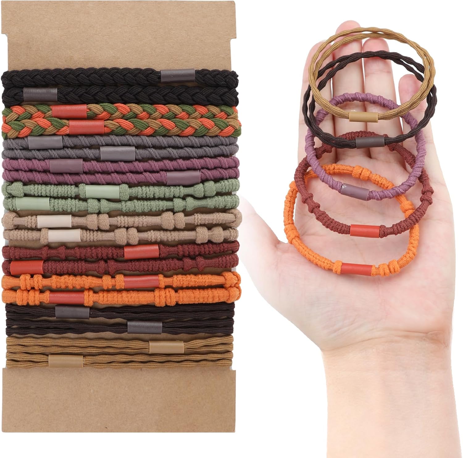 ISOI 20Pcs Women Mens Hair Bands,Braided Elastic Hair Bands,Hair ...