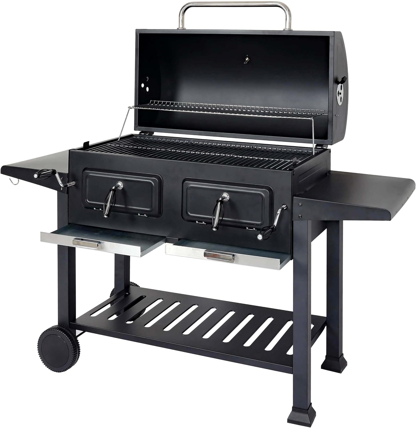 Holzkohlegrill HWC-K94, Grillwagen Standgrill BBQ Gartengrill mit ...