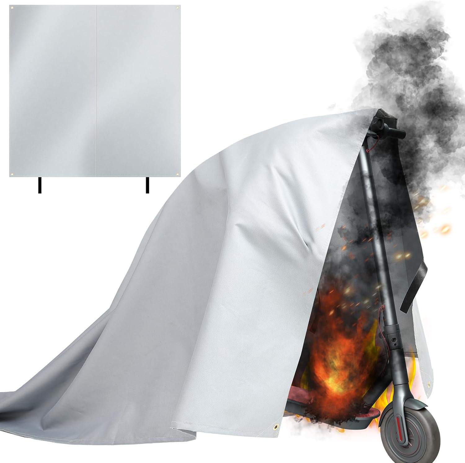 Saysurey Fireproof Lithium Battery Cover 79 x 79 Inches Ebike Battery ...