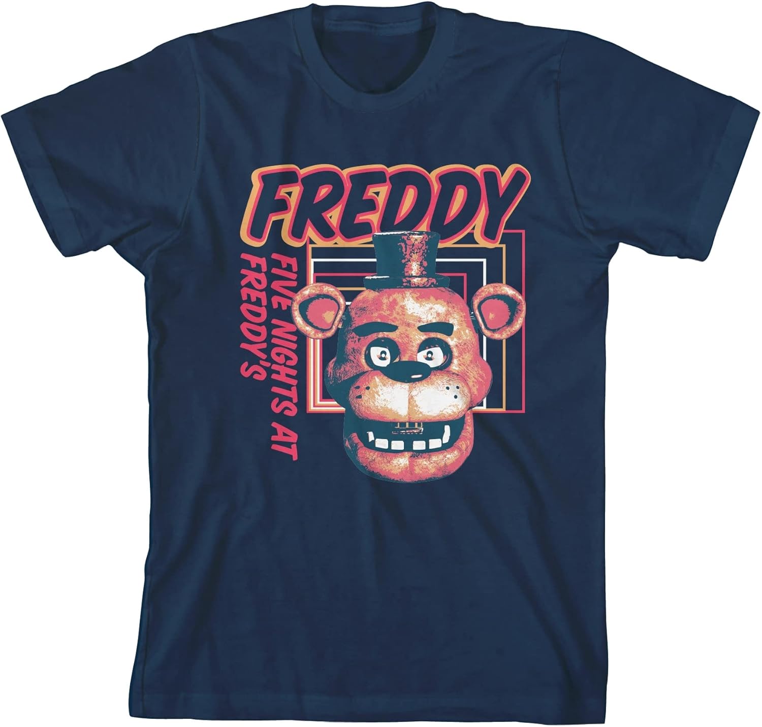 Amazon.com: Five Nights At Freddy's Freddy Head Boy's Navy Blue T-Shirt ...