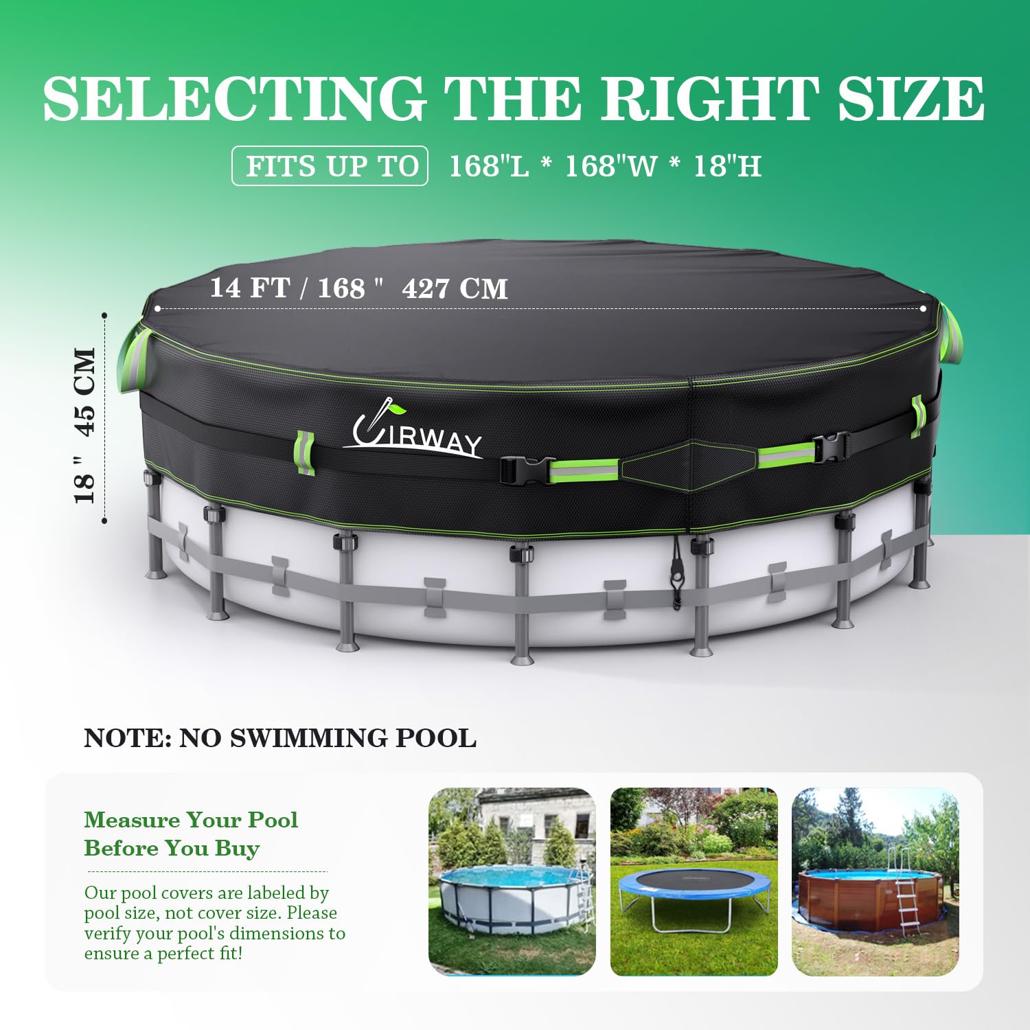 Snapklik.com : UIRWAY 500D Pool Cover 14FT Round 2025 Upgraded Heavy ...