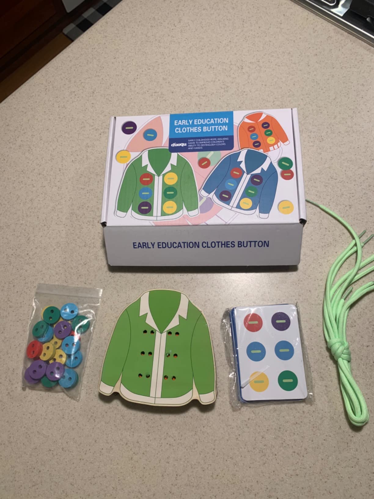 Amazon.com: sinceroduct Wooden Clothes Lacing Toys-Montessori Toy for ...