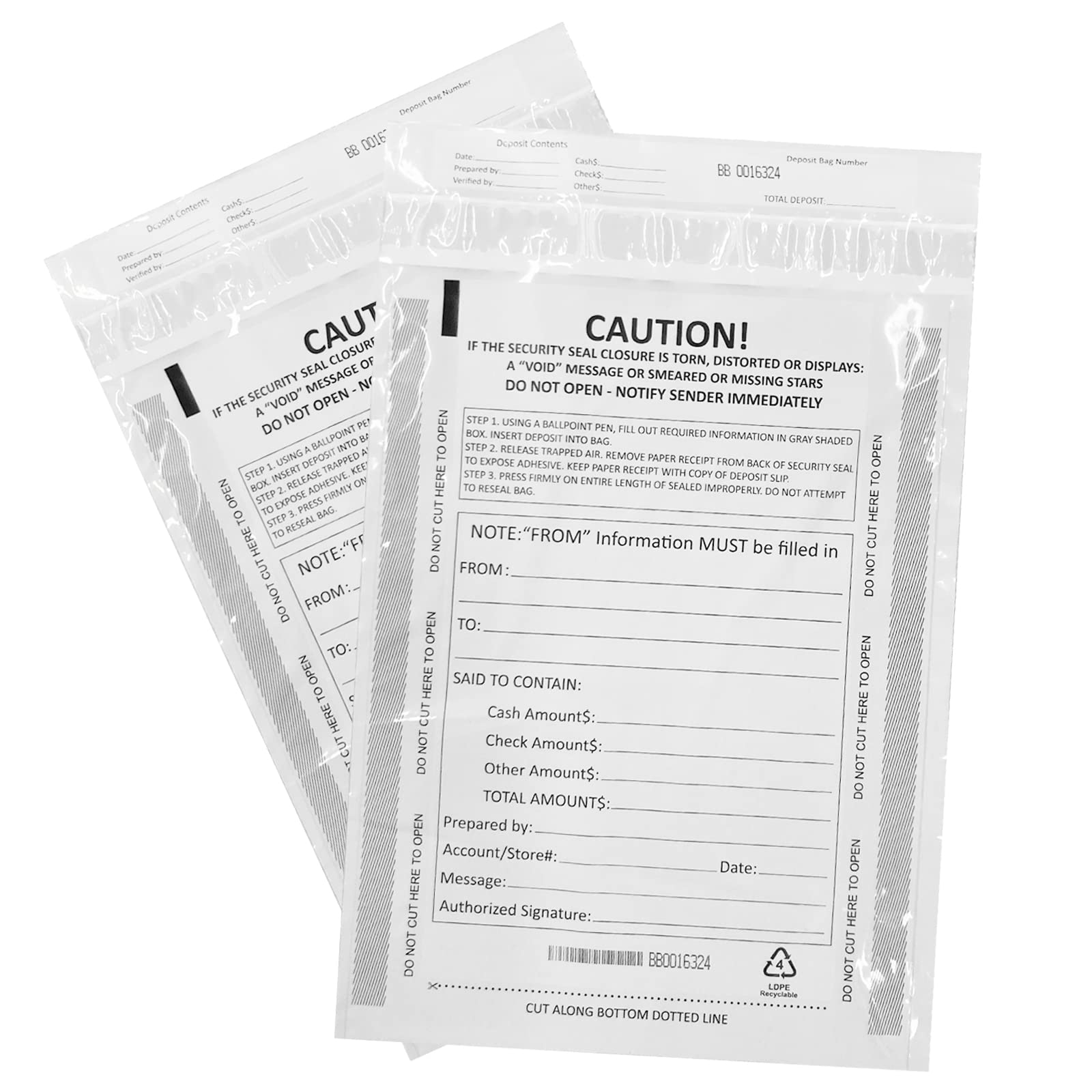 Amazon.com: Belinlen 10 x 13 Inch Deposit Bags Security Pocket Bank ...