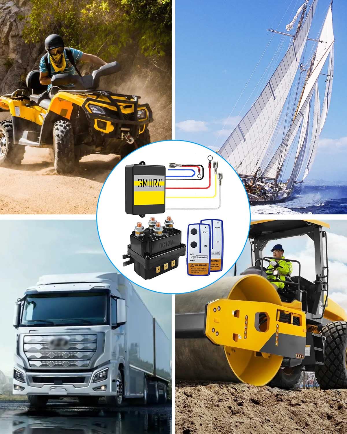 Snapklik.com : Wireless Winch Remote Control Kit, 12V 250A Winch ...