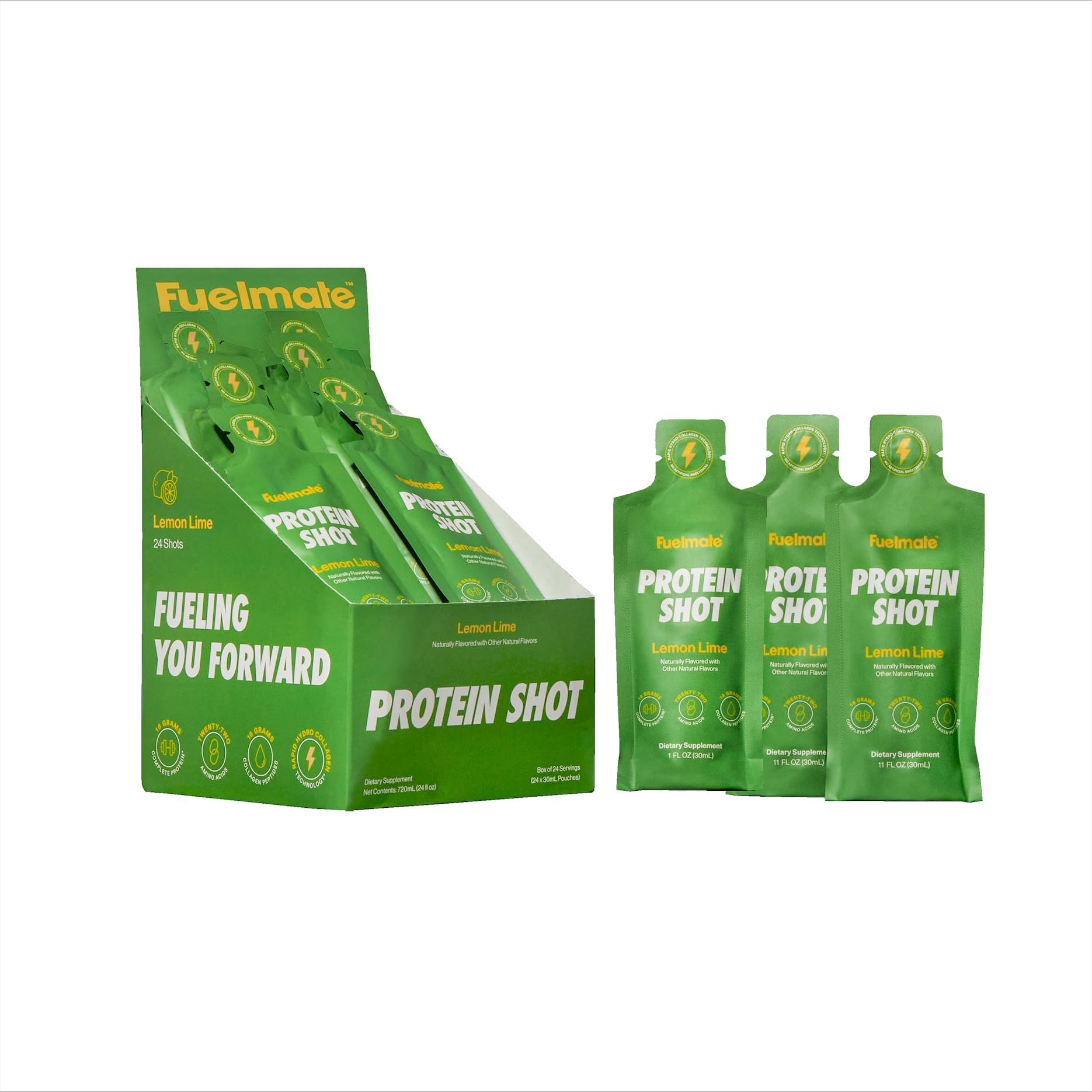 Amazon.com: Liquid Collagen Protein Shots | 16g Complete Protein w/ 22 ...