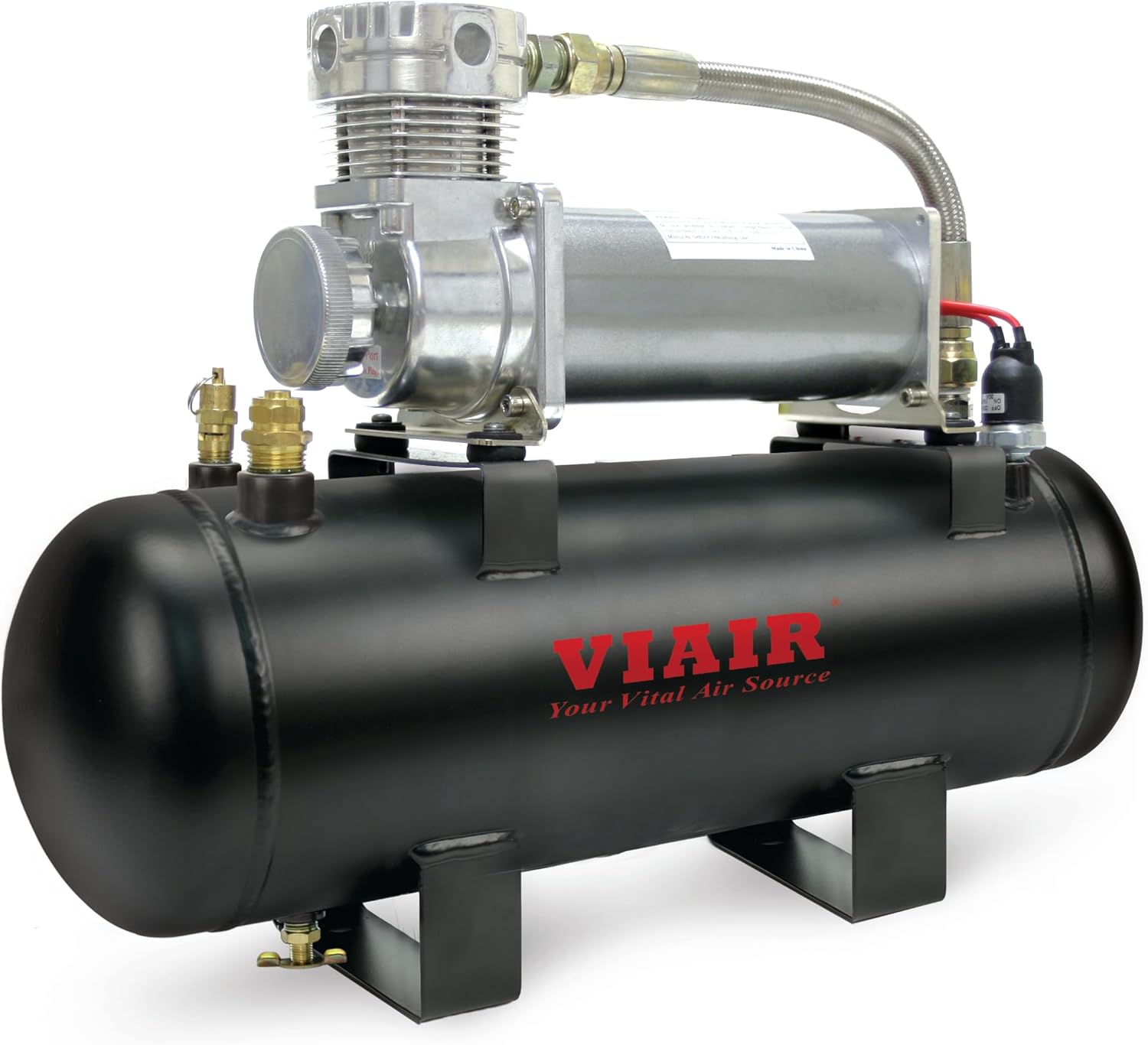 Amazon.com: VIAIR 200 PSI High-Flow Air Source Kit | Hard Mount On Board Air Compressor with 2 ...