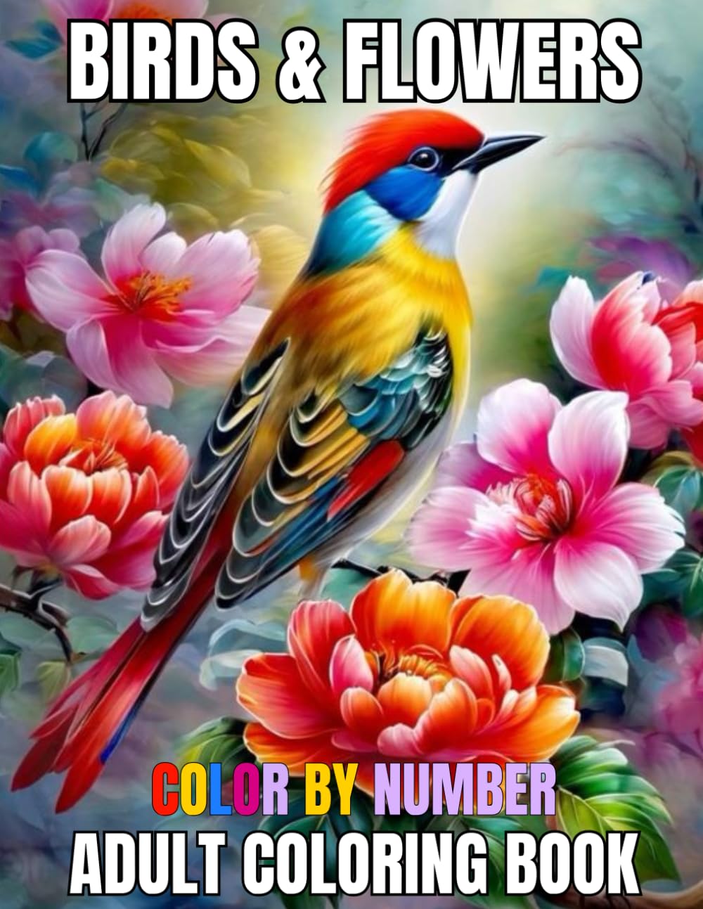 Amazon.com: Birds & Flowers Color By Number Adult Coloring Book: Large ...