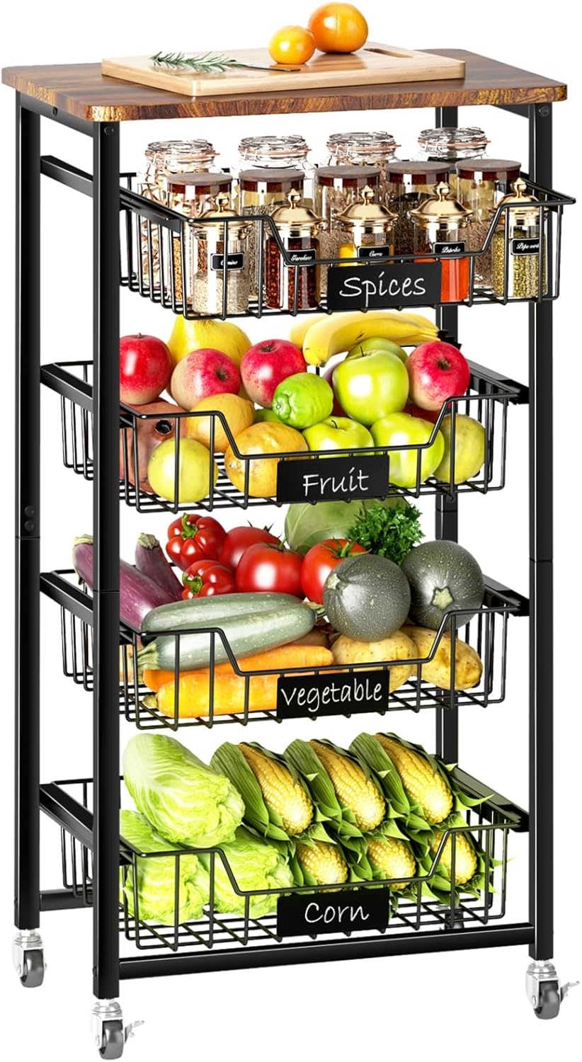 Amazon.com: CHLORYARD 5-Tier Vegetable Fruit Basket Kitchen Storage ...