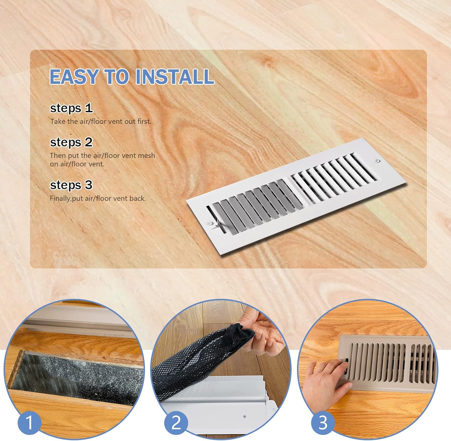 Buy 8 Pieces Floor Register Filters Vent Cover Floor Vent Filters Vent ...