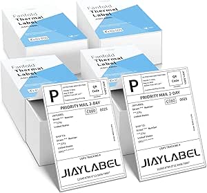 Amazon.com: JIAYLABEL 4x6 Thermal Shipping Label Paper for Thermal ...
