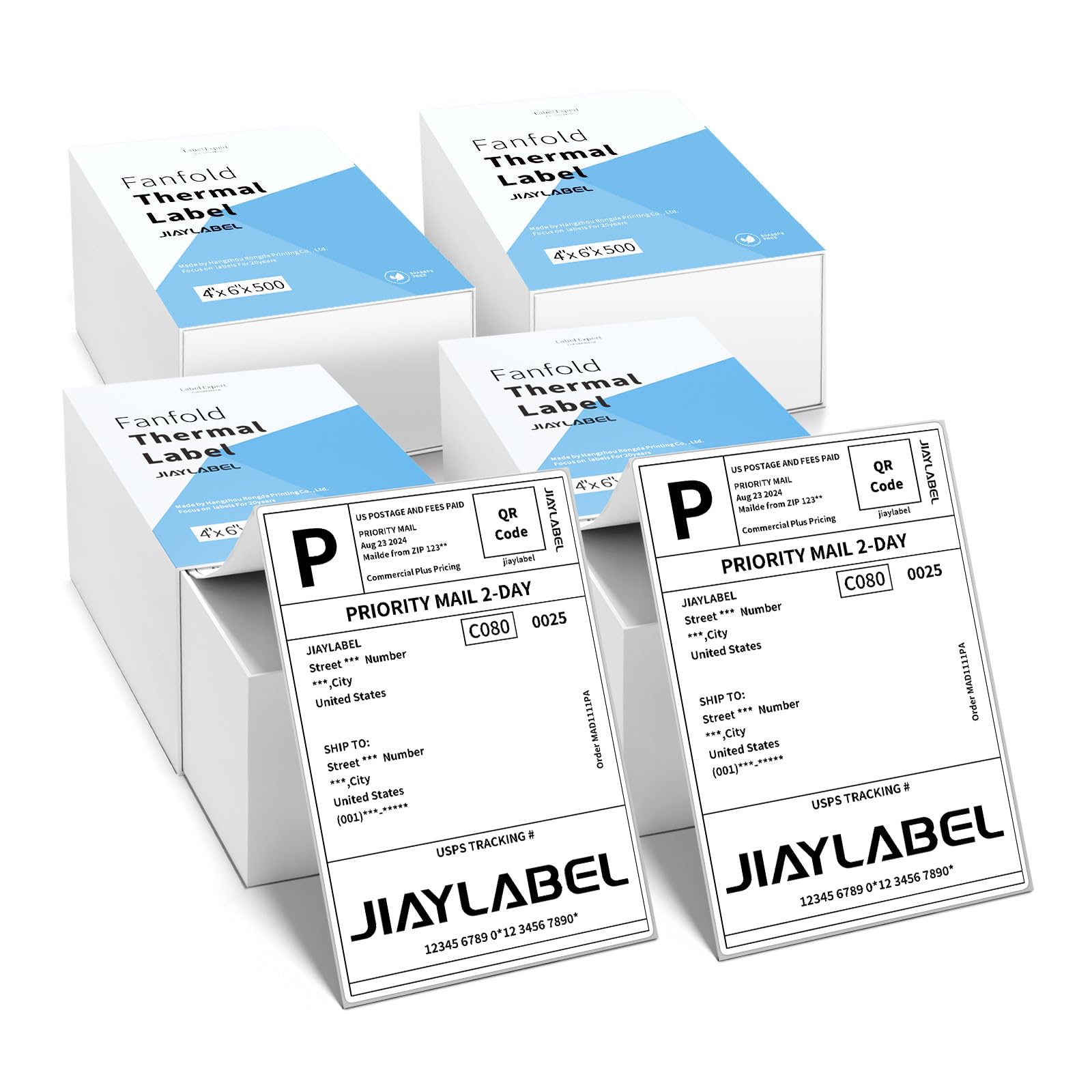 Amazon.com: JIAYLABEL 4x6 Thermal Shipping Label Paper for Thermal ...