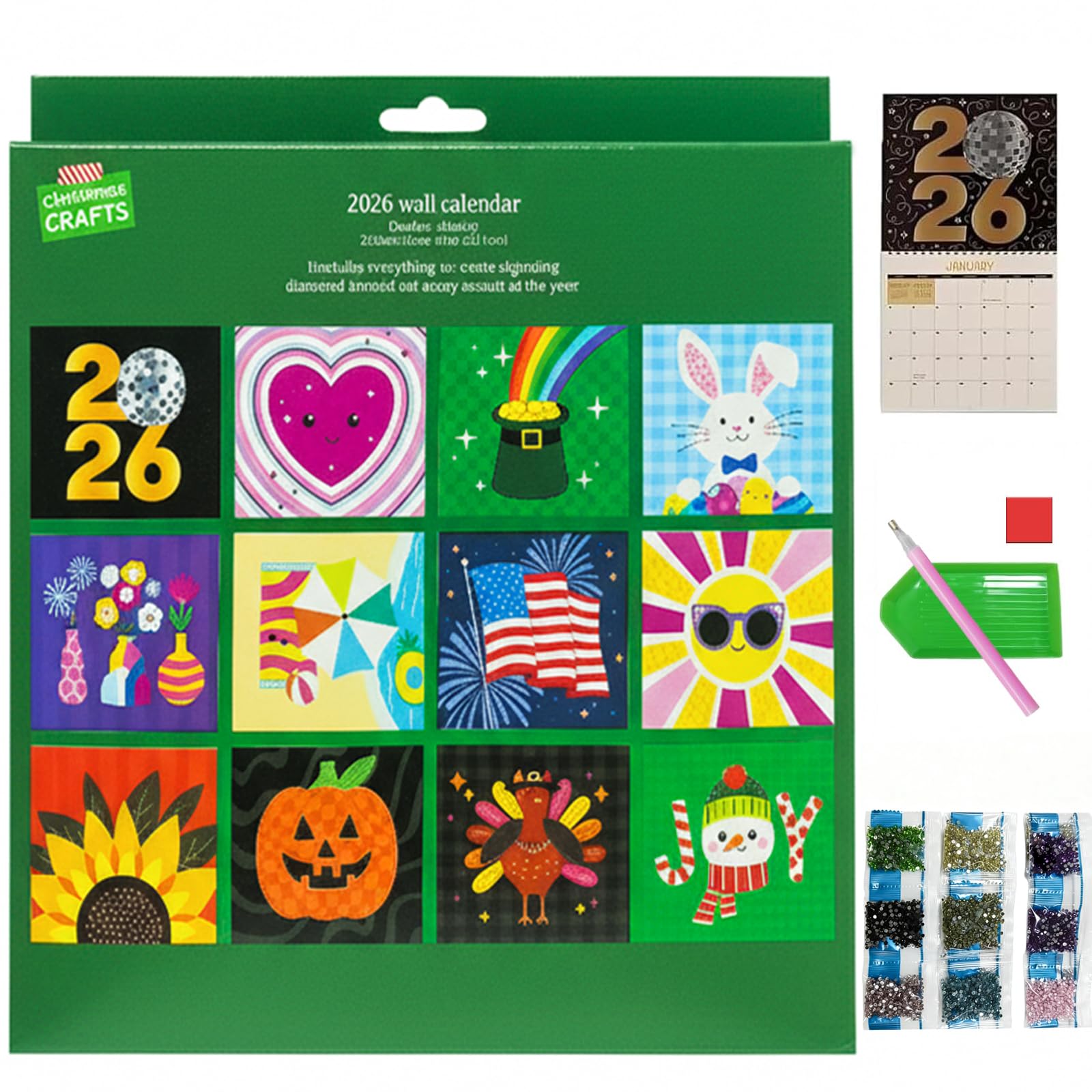 Snapklik.com : Diamond Art Calendar 2026 Free-Style DIY Diamond ...