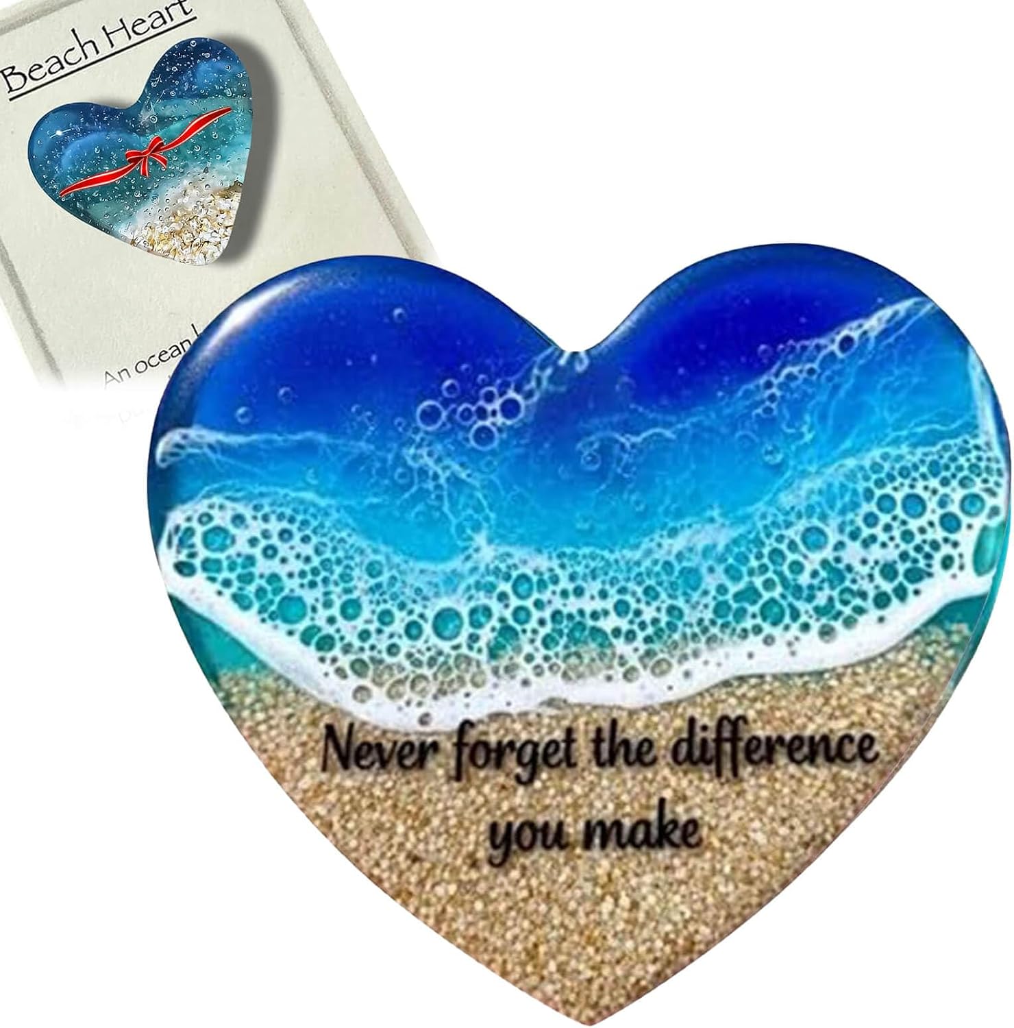 Amazon.com: Ocean Pocket Heart – Handmade Resin Beach Keepsake Gift for ...