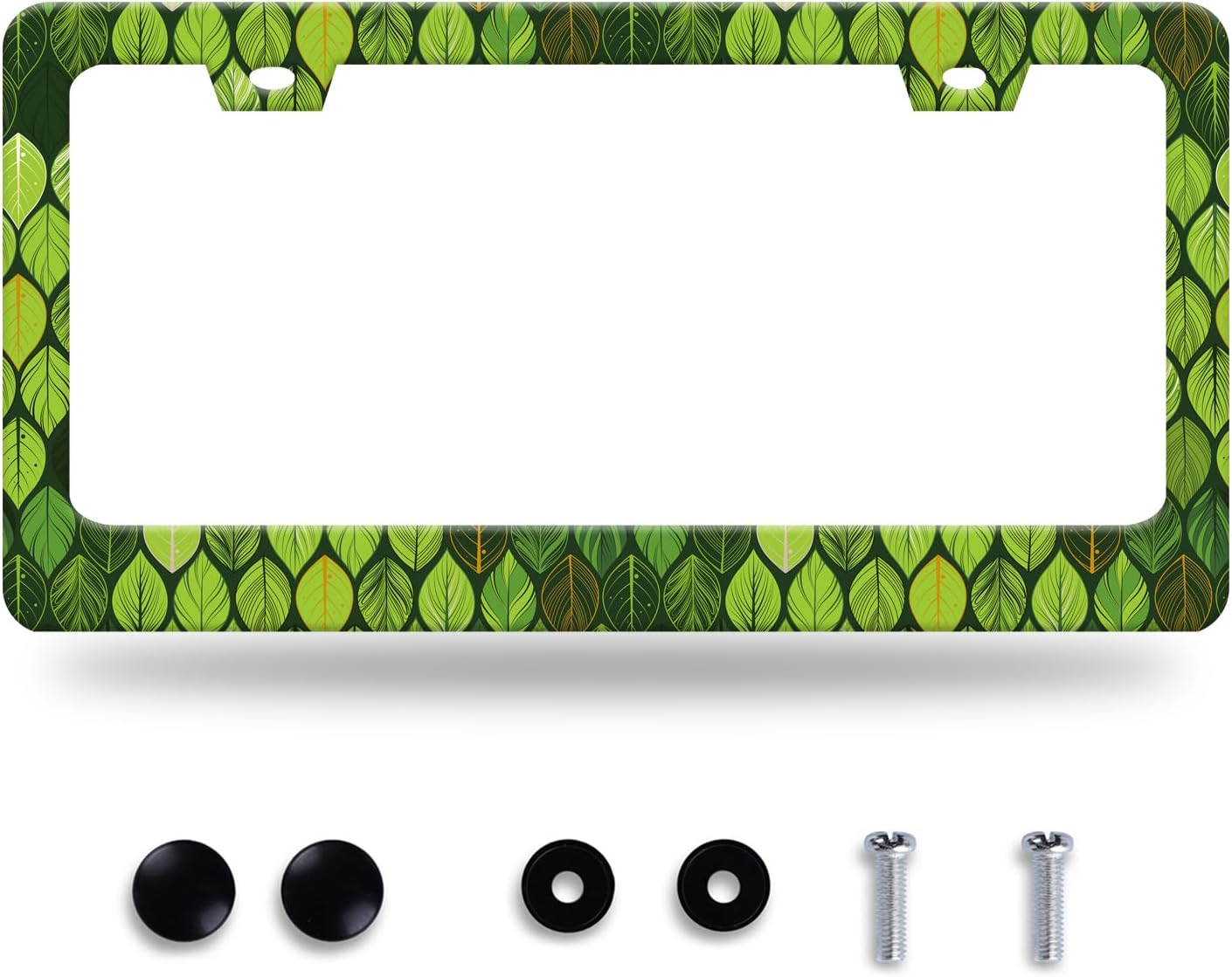 Amazon.com: Personalized Green Leaf Arrangement License Plate Frame ...