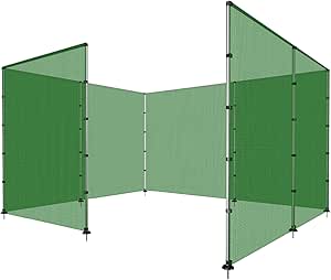 Amazon.com : PATIO Outdoor Fence with Mesh Fabric Poles for Inground ...