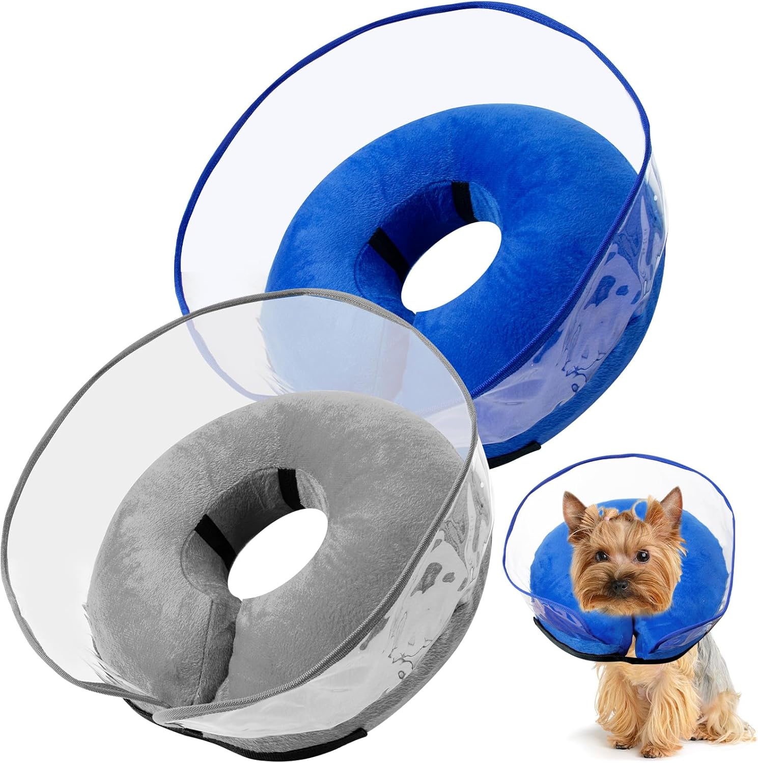 2 Pack Protective Inflatable Dog Cone After Surgery for Small Medium ...