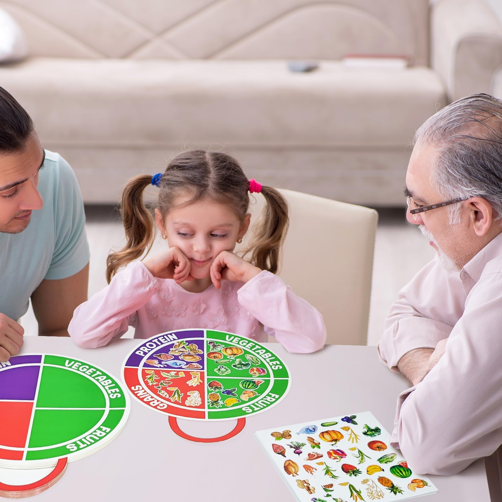 Snapklik.com : 24 Set My Plate Food Stickers Preschool Vegetables Fruit ...