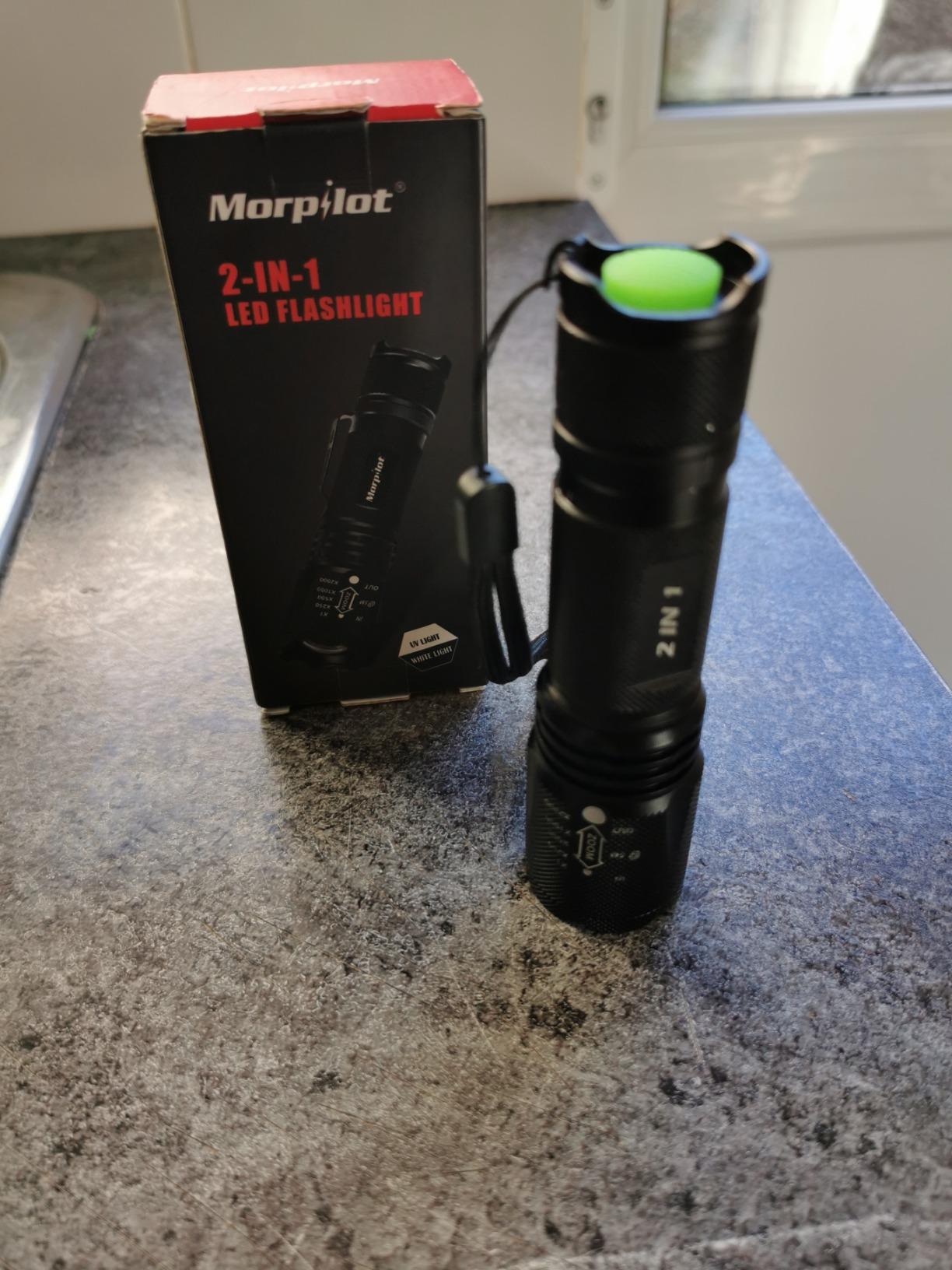 morpilot UV Flashlight, 2 in 1 Torch, 395nm Ultraviolet Light, White ...