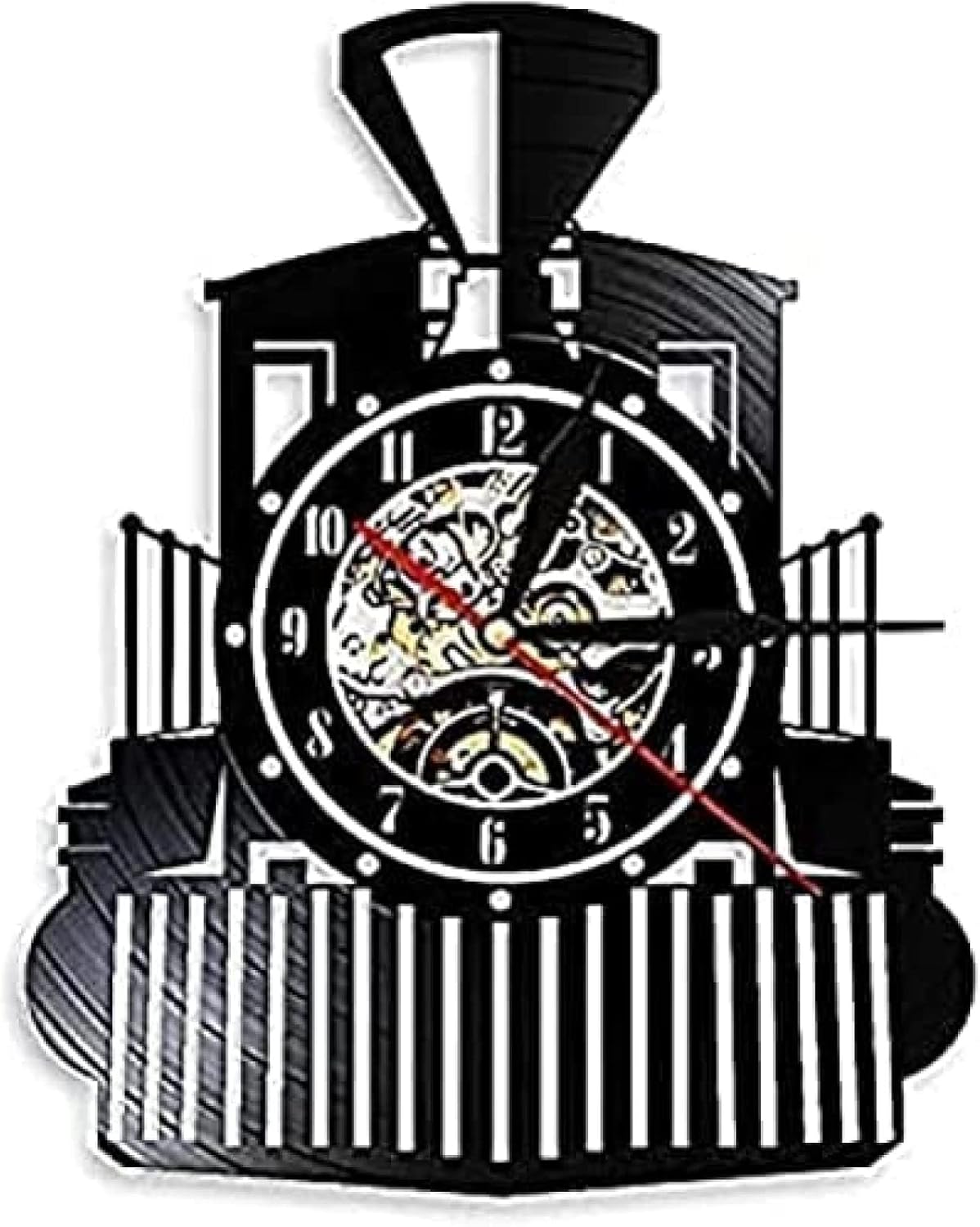 Amazon.com: Wall Clock 30cm Creative Vintage Steam Locomotive Black ...
