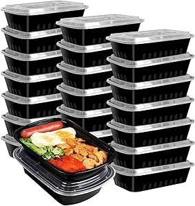 Amazon.com: 50-Pack Meal Prep Containers, 34 OZ Microwavable Reusable ...