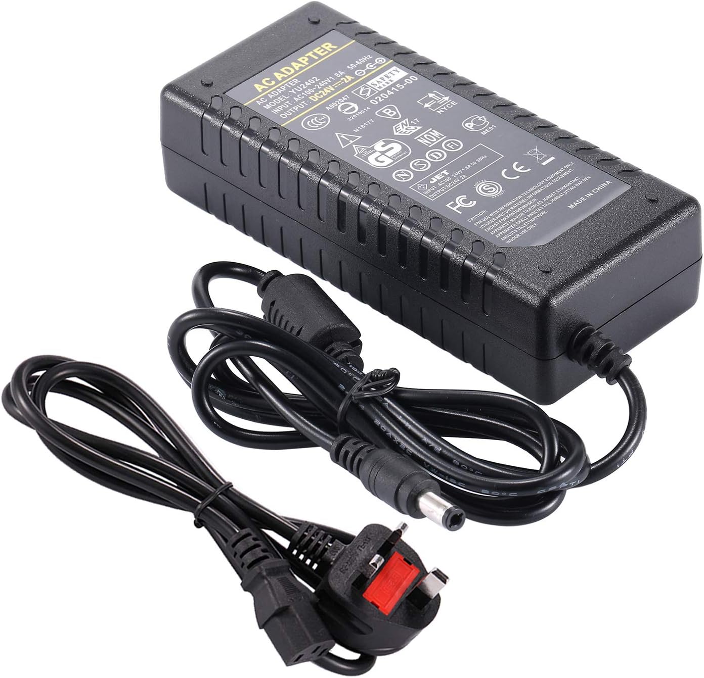 24V 2A Power Supply, COLM AC DC 24V 48W Switching Power Adapter Supply ...