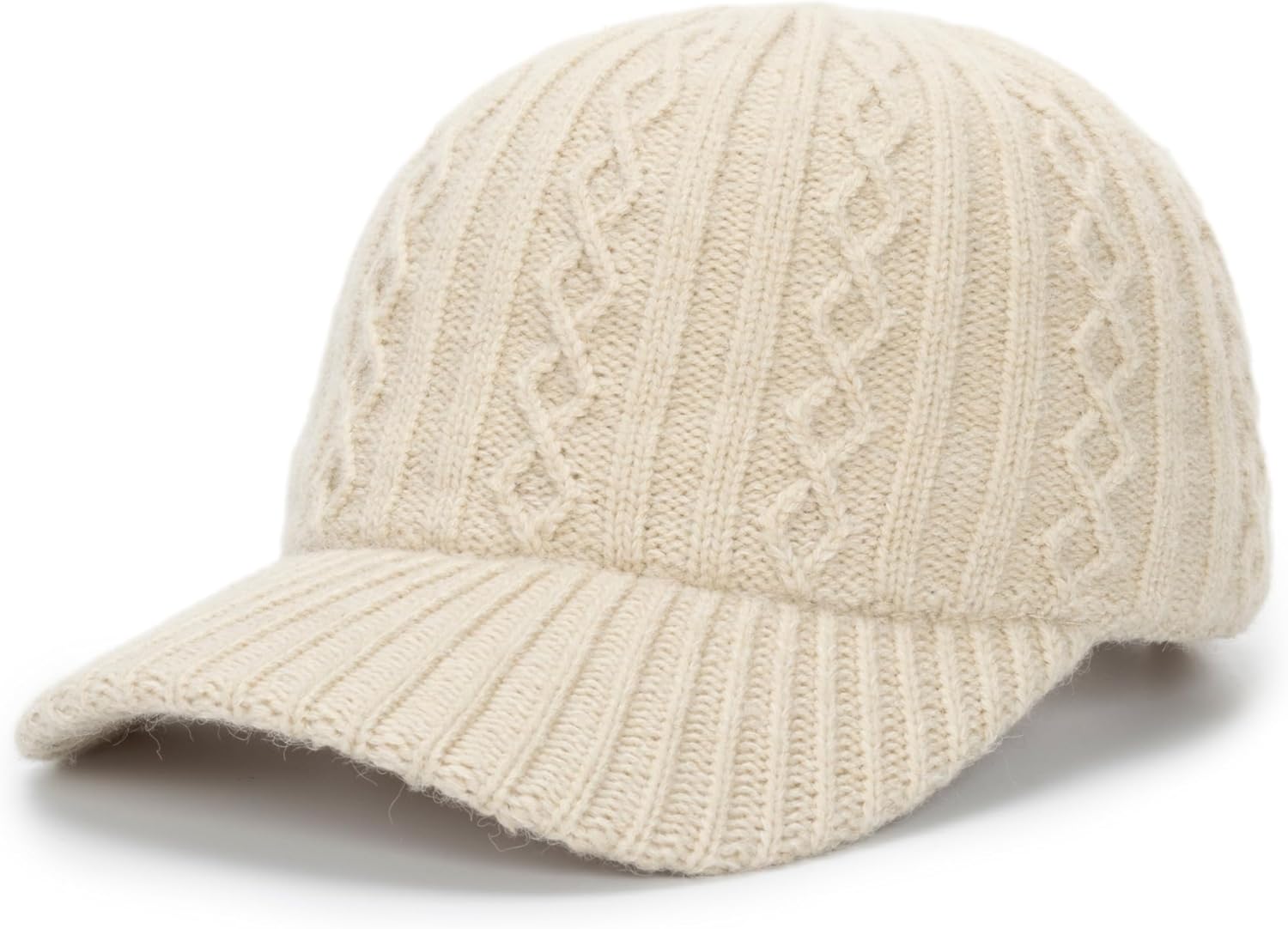 DudWocy Women Winter Wool Knitted Visor Beanie Hat Warm Newsboy Cap ...