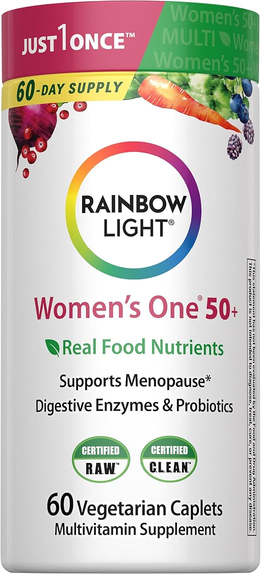 Amazon.com: Rainbow Light Womens One + Multivitamin 50 Plus | 60 ...