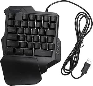 One Handed Wired Gaming Keyboard, 35 Keys Half Hand Gaming Keyboard ...