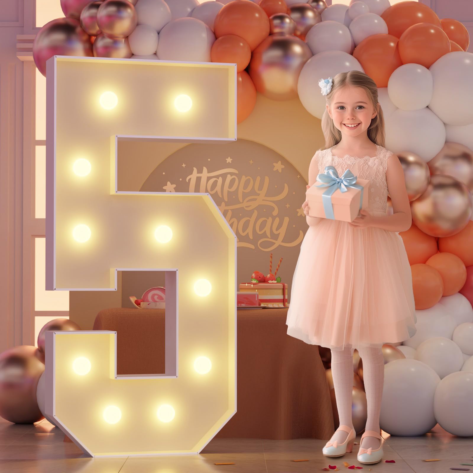 Amazon.com: Marquee Numbers 4 Feet Tall, Number 5 Light Up Number ...