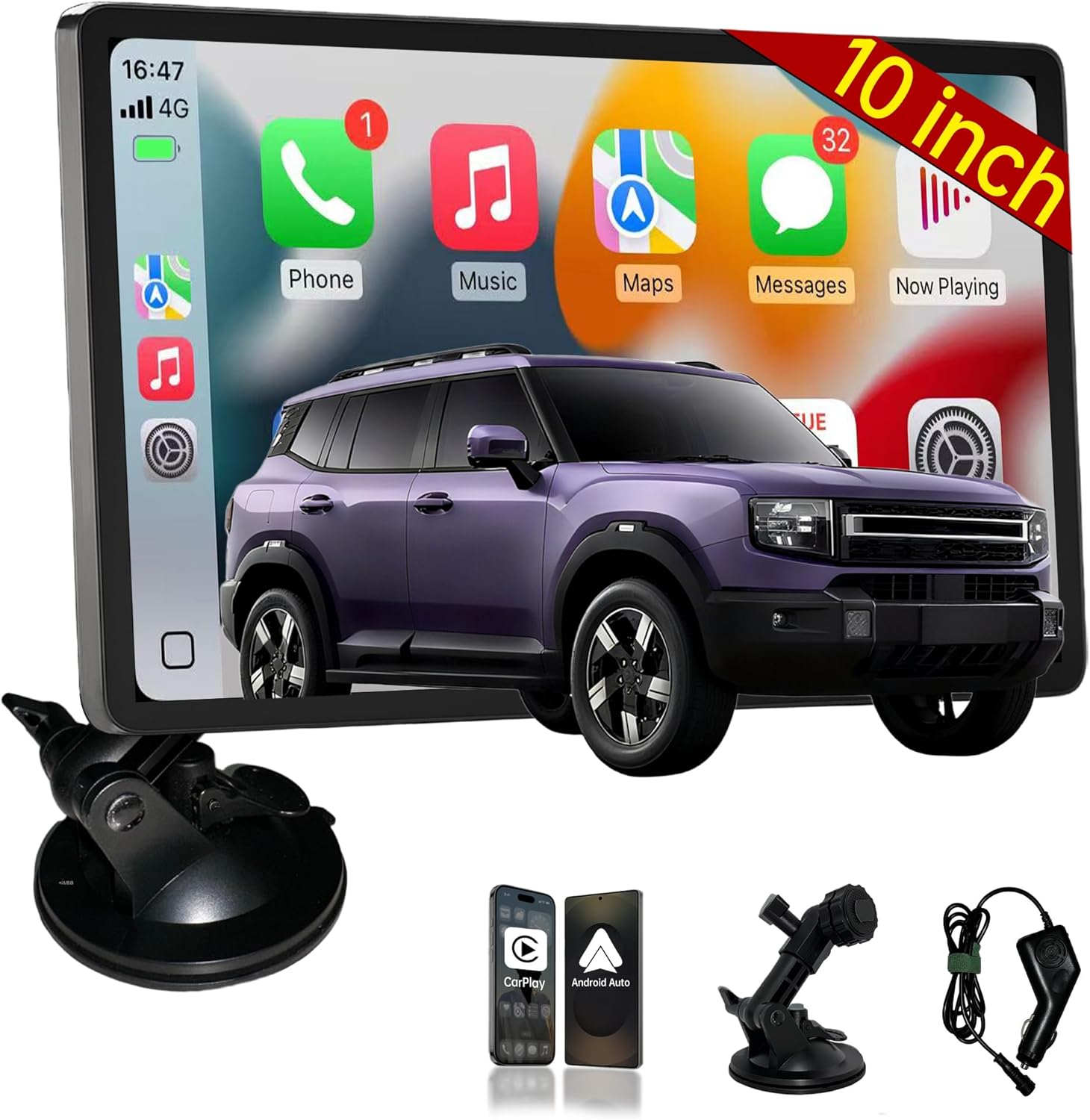 Amazon.com: 10 Inch CarPlay Screen for Car, 10.1" Touch Screen with ...