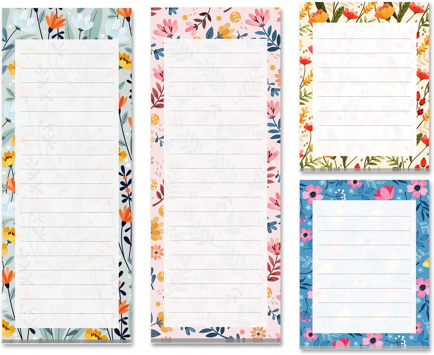 Magnetic Notepads for Refrigerator, 4-Pack Grocery List Magnet Pad for ...