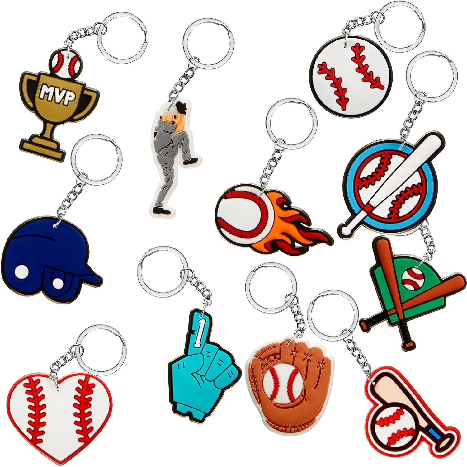 Amazon.com: Batiyeer 36 Pack Sports Keychains Sports Ball Key Ball ...
