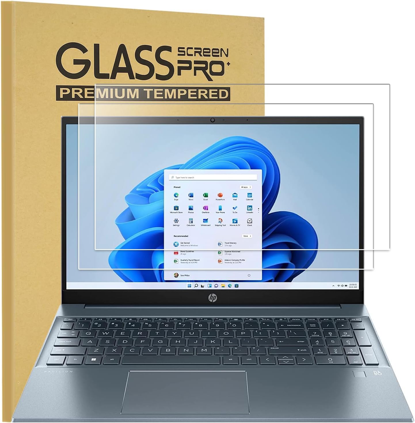 Amazon.com: 2-Pack HP 15.6" Tempered Glass Screen Protector - 9H ...