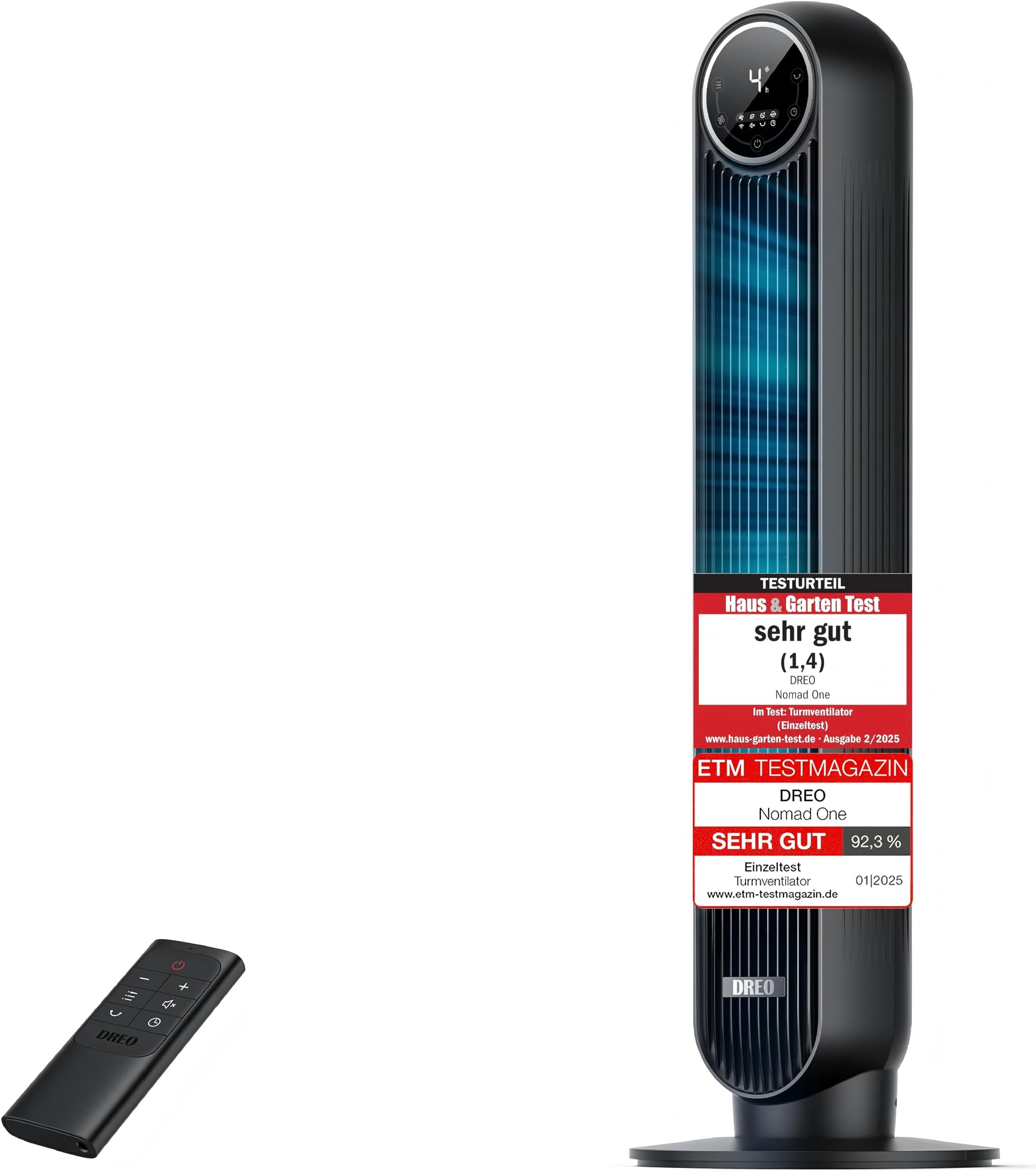 Dreo 28dB Leiser Turmventilator, Kühlung Fernbedienung 5 ...