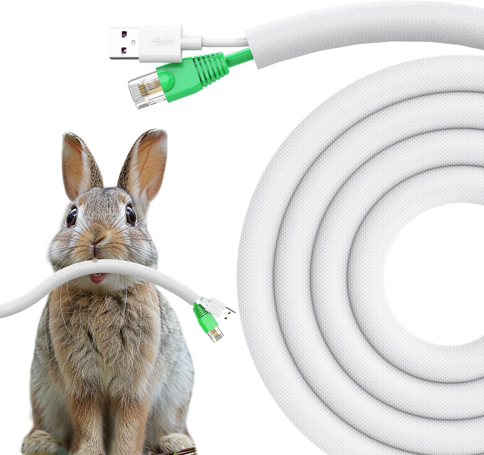 REFLYING Dog and Cat Cord Protector 3 Meters-9.5mm, Cable Tidy Sleeve ...