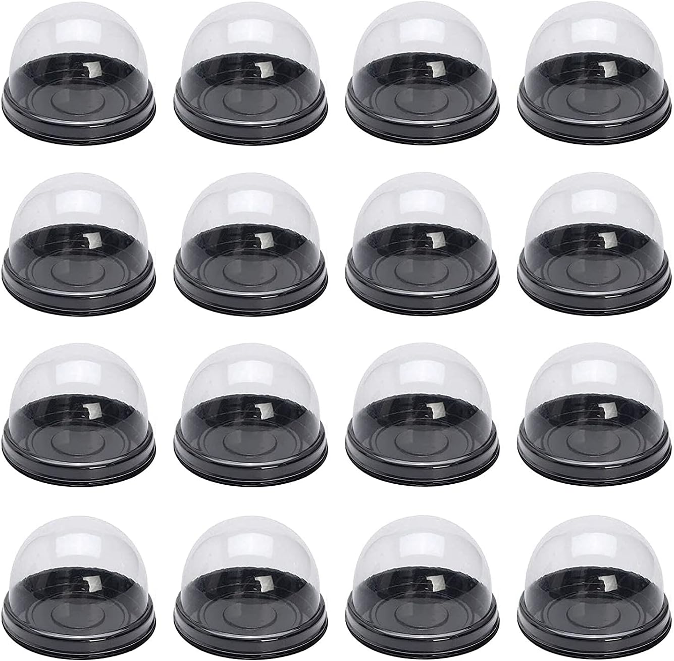 Amazon.com: 100 Pcs Mini Cupcake Container with Clear Dome 2 Inch ...