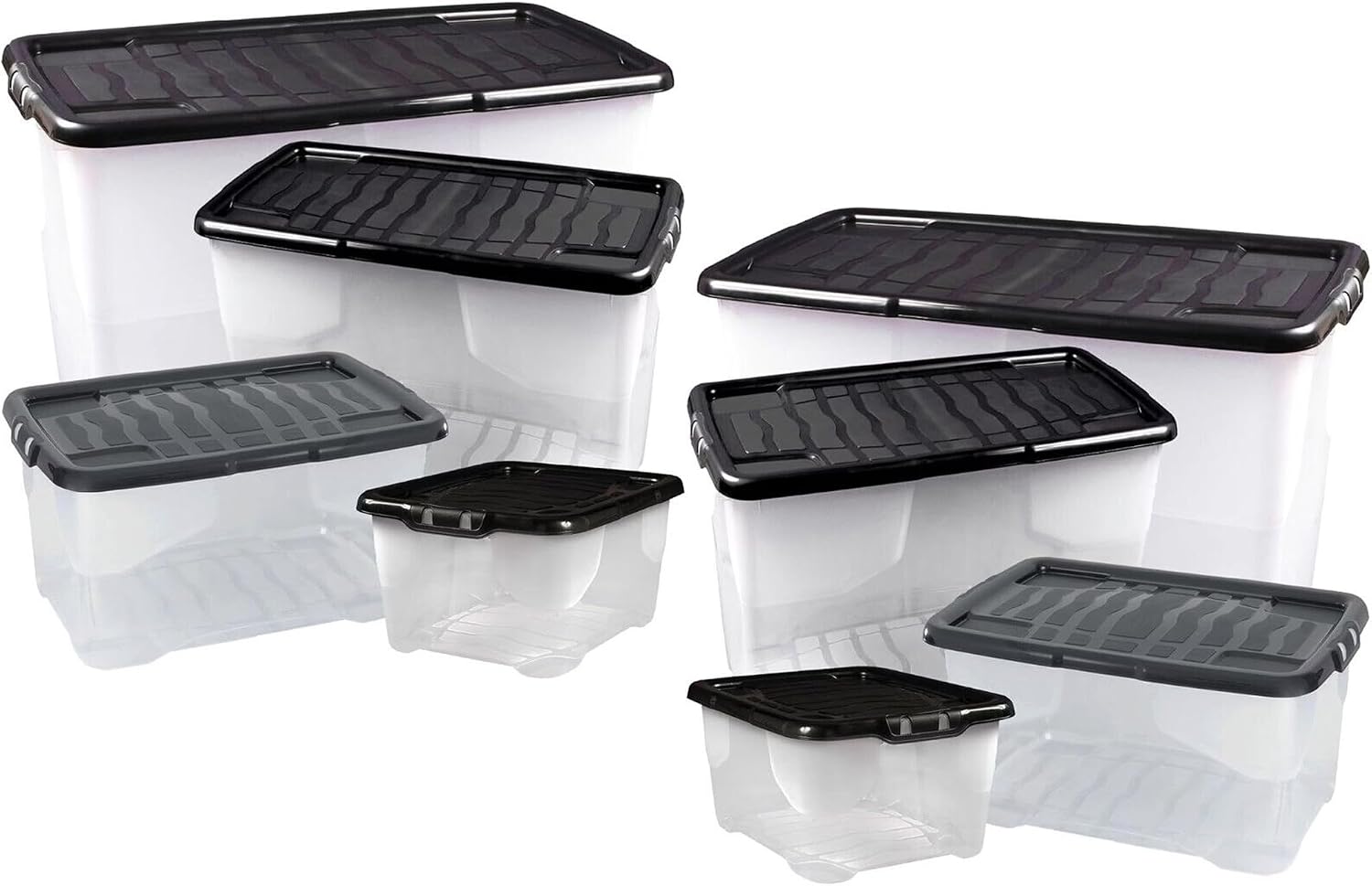 Pluto Packaging Clear Transparent Base Stackable Nestable Home Office ...