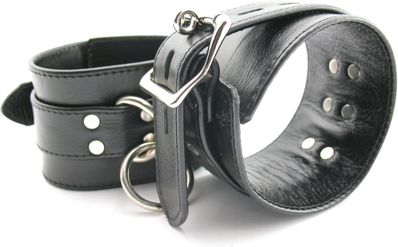 Leather Thigh Cuffs Locking Deluxe Blk : Amazon.com.mx: Salud y Cuidado ...