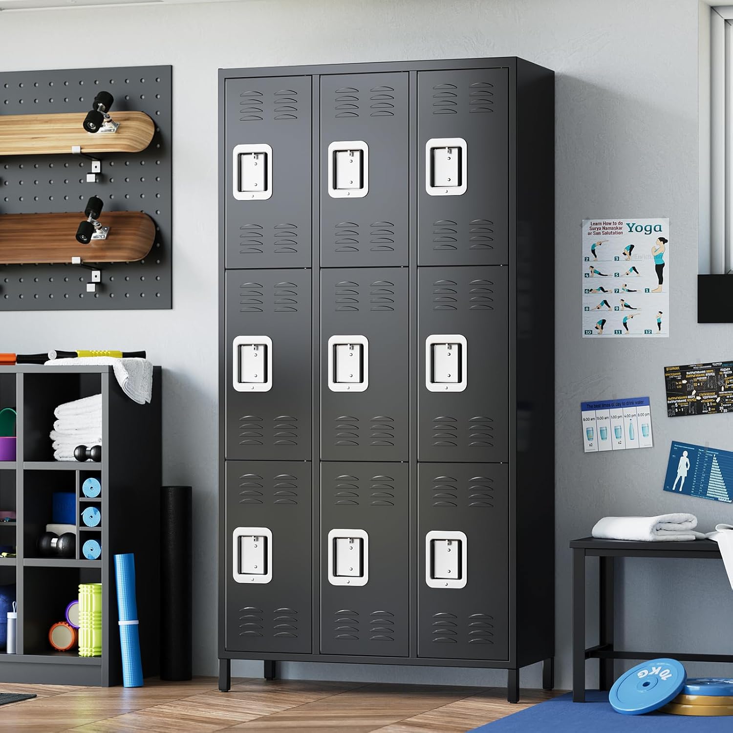 Amazon.com: Metal Lockers for Employees with 9 Door, Storage Locker for ...