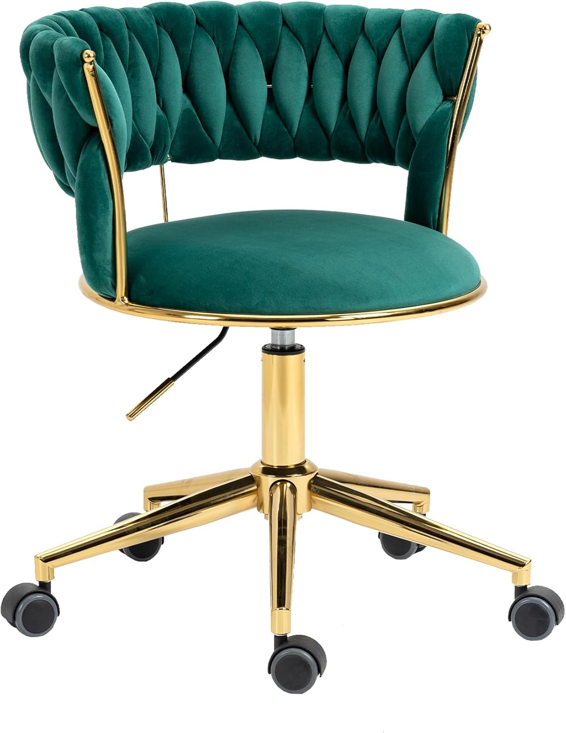 QQU Swivel Velvet Office Chair 360° Rotation, Ergonomic Home Office ...