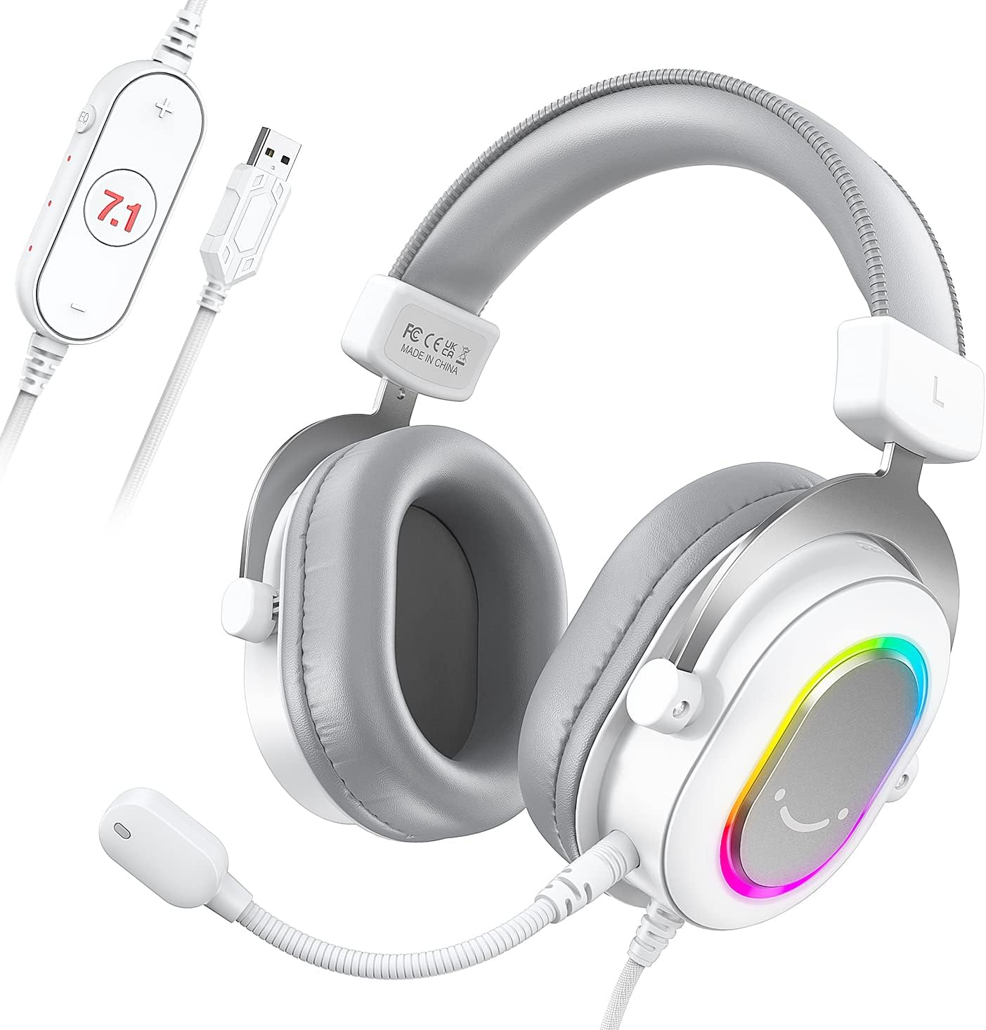 FIFINE USB Headset for Gaming Streming, Wired Over-Ear Headphones with ...