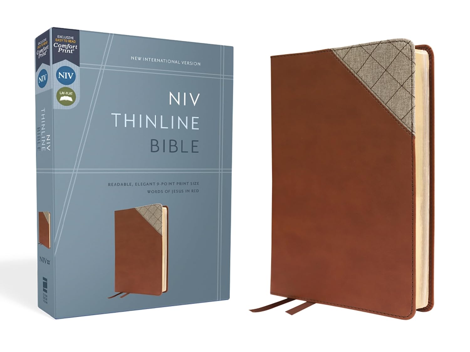 NIV, Thinline Bible, Leathersoft, Brown, Red Letter, Comfort Print ...